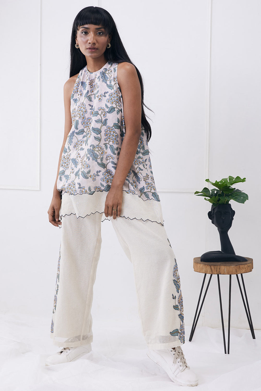 Cream Yasmin Printed Co-Ord Set | Sougat Paul